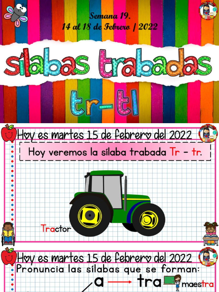 Cuaderno Para Repasar Las Silabas Trabadas Tr Tl Parte1 | PDF