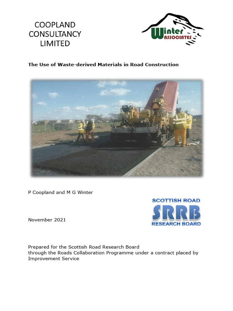The Use of Waste-Derived Materials in Road Construction | PDF ...