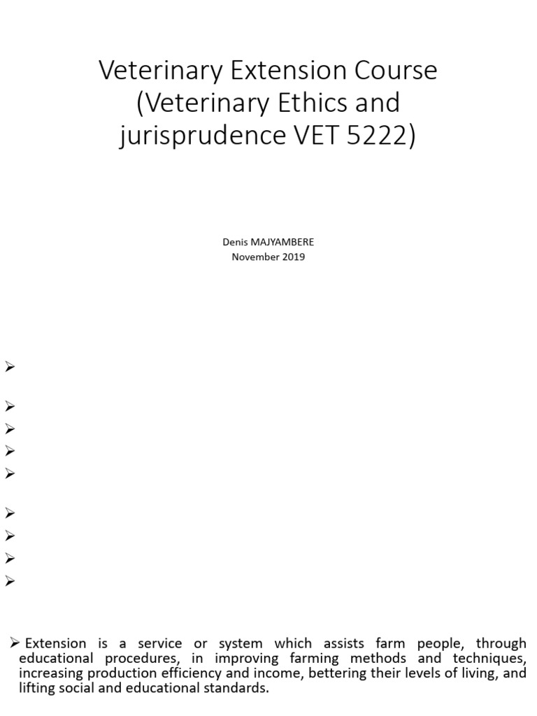 Lecture Slides - Veterinary Extension - BVM 5 | PDF | Communication ...