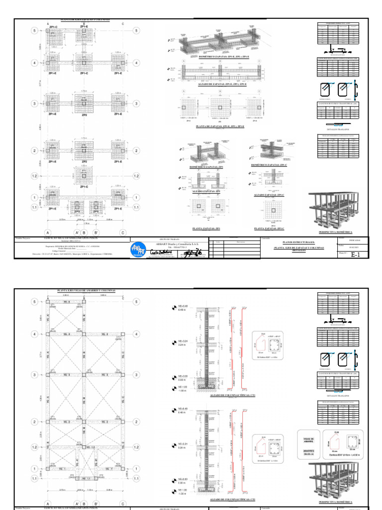 230203-HONORALDO GONZÁLEZ-Edif - Dos Pisos-Estr | PDF | Dibujo técnico | Geometría proyectiva