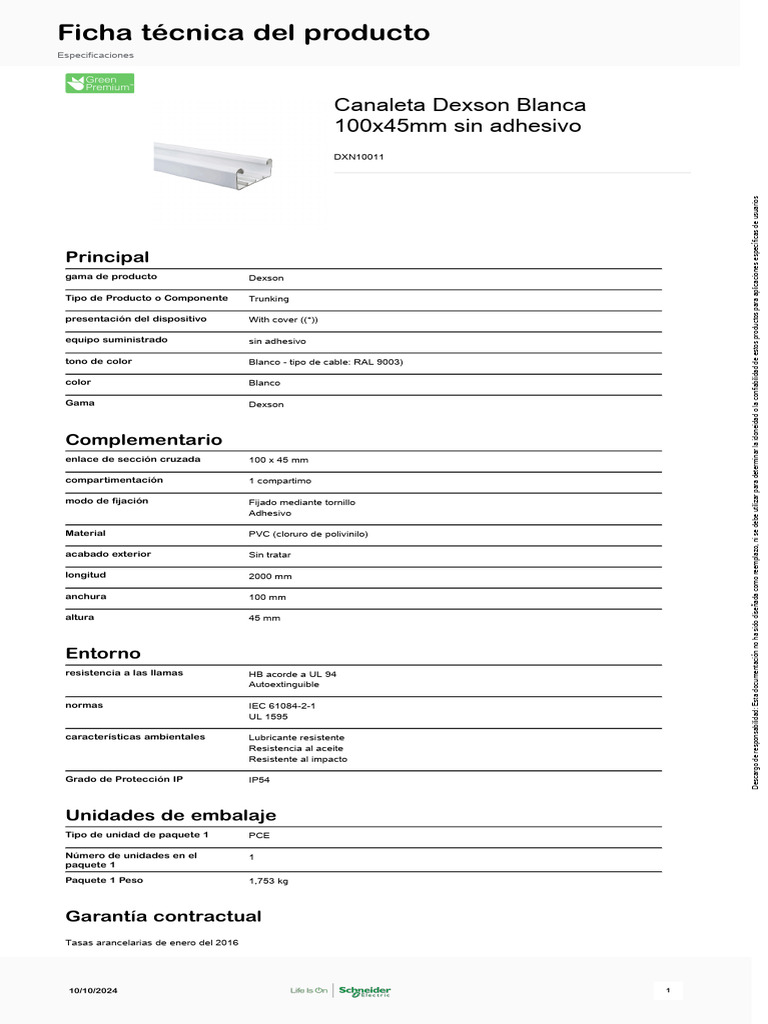 Schneider Electric - Dexson - DXN10011 | PDF