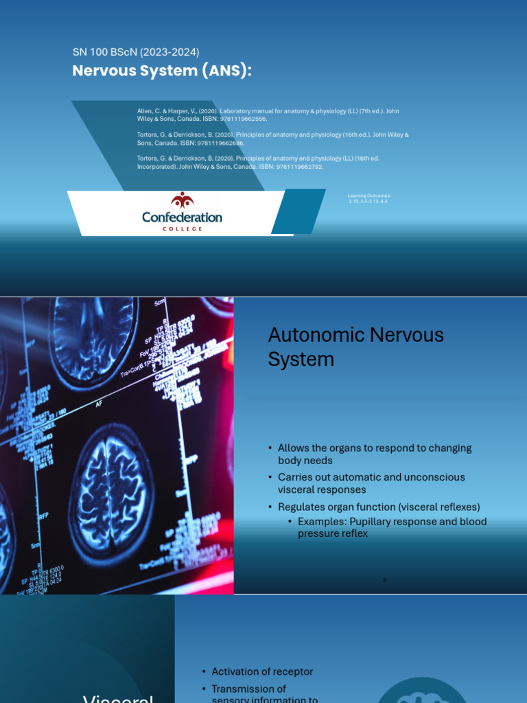 Nervous System ANS | PDF | Acetylcholine | Autonomic Nervous System