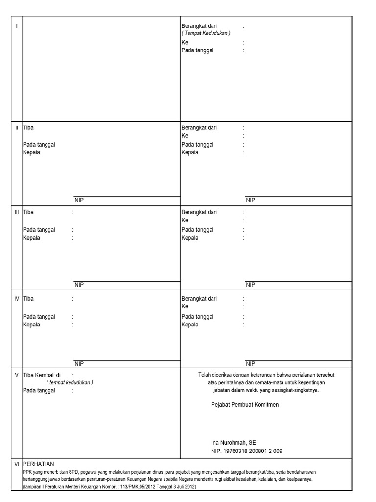 Contoh SPPD Daerah 2024 | PDF