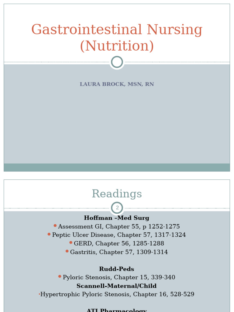 Gastrointestinal Nursing Overview | PDF | Gastroesophageal Reflux ...