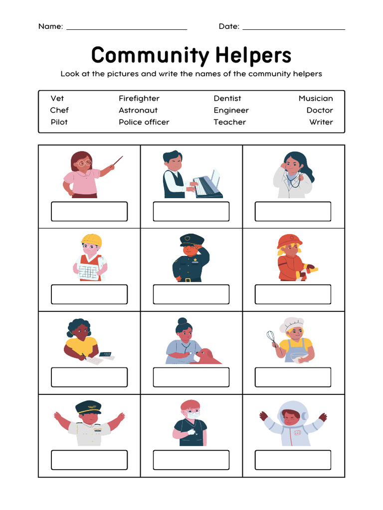 White Colorful Community Helpers Worksheet - 20241018 - 064407 - 0000 | PDF