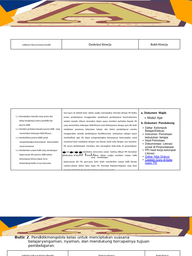 Contoh Model Deskripsi Kinerja 3 Komponen | PDF