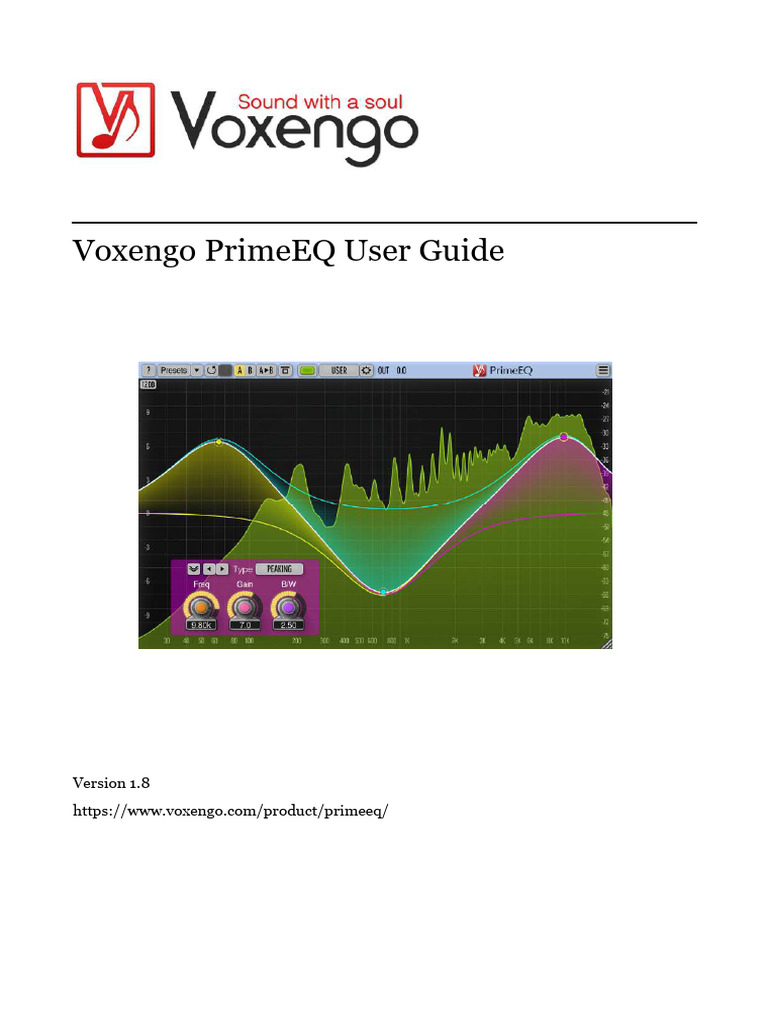 Voxengo PrimeEQ User Guide en | PDF | Equalization (Audio) | Filter (Signal Processing)