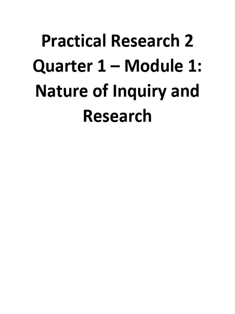 Practical-Research-2-Module 1 | PDF | Quantitative Research | Data