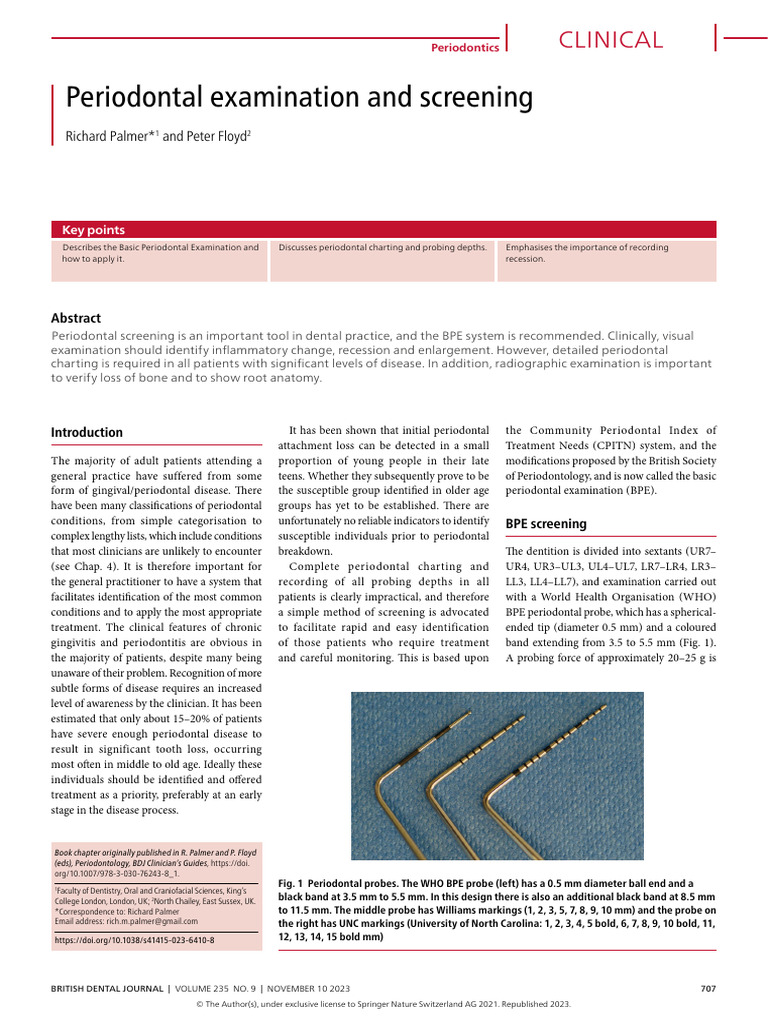 2023 - Periodontal Examination and Screening | PDF | Periodontology ...
