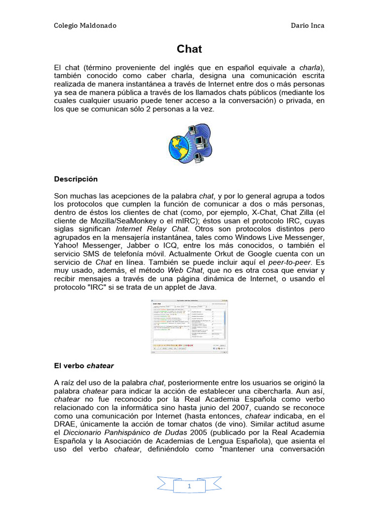 Que es el Chat | PDF | Chat en linea | Foro de Internet