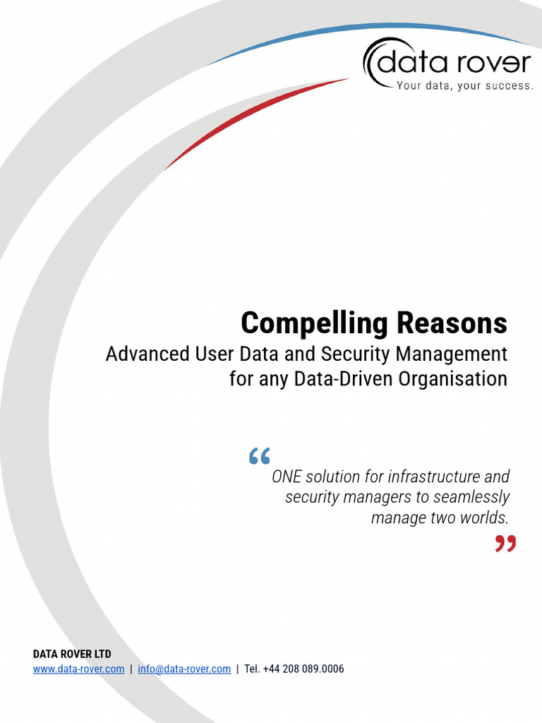 DR - Data Rover Compelling Reasons - EN MASTER | PDF | Computer Security | Security