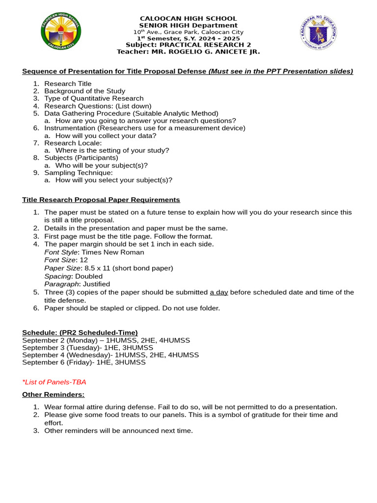 Title Proposal Plan | PDF | Science & Mathematics | Technology & Engineering