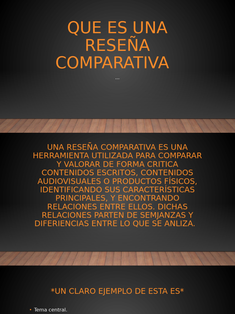 Que Es Una Reseña Comparativa | PDF