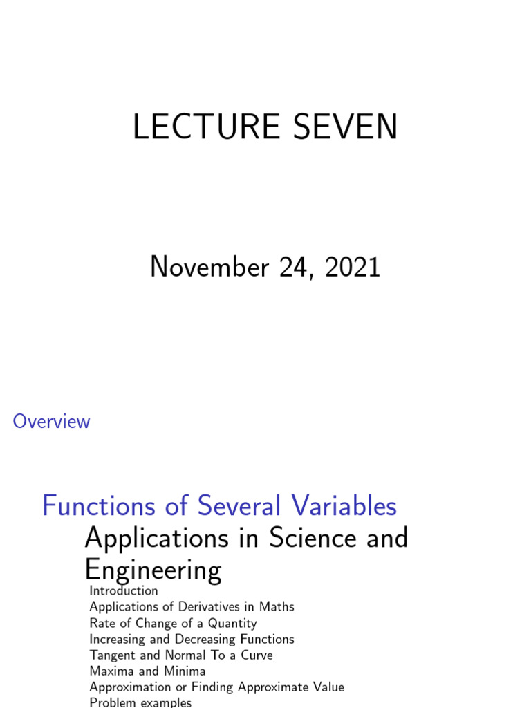 Lect_7 | PDF | Derivative | Tangent