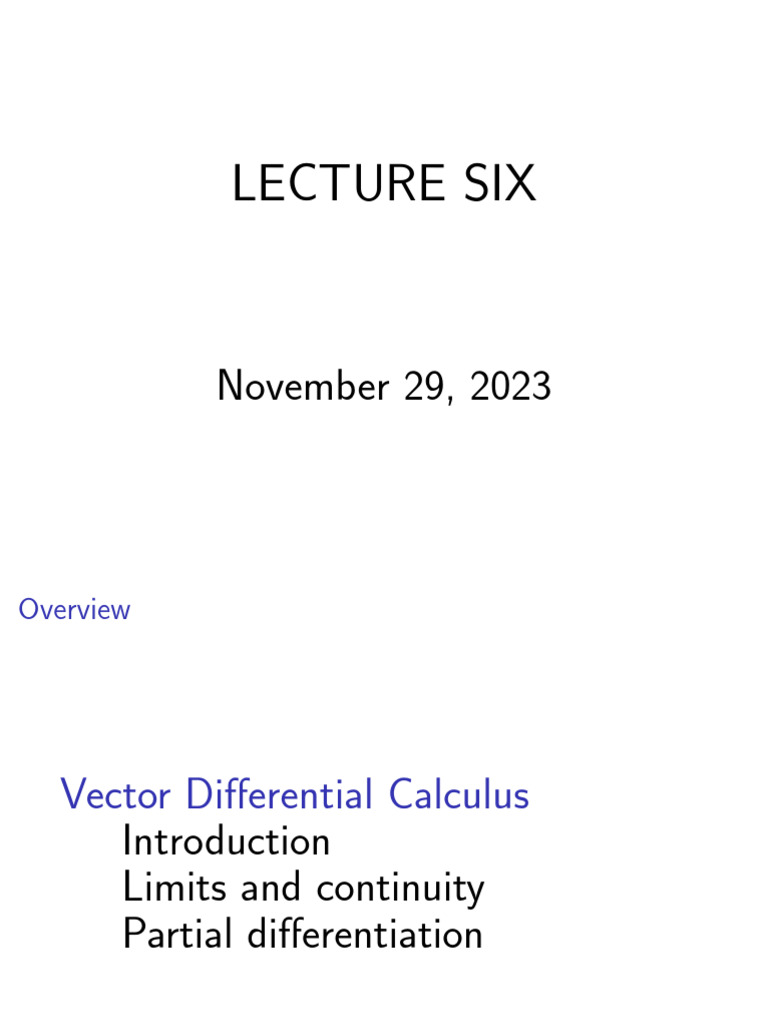 Lecture Six | PDF