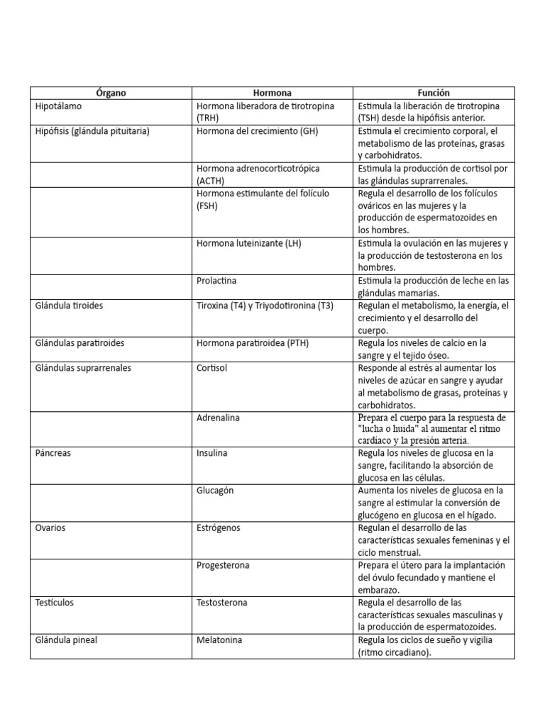 ÓrganoS Endocrinos | PDF | Hormona estimulante de la tiroides | Hormona