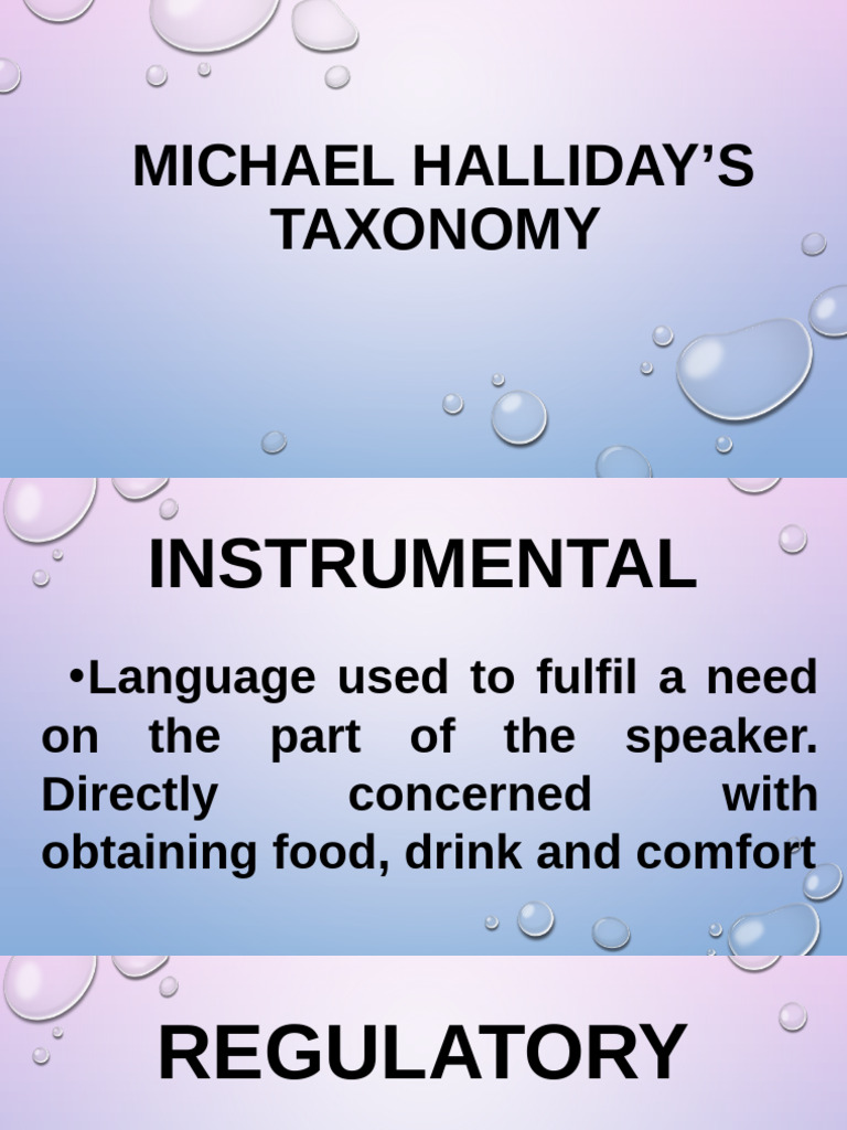 Michael Halliday's Taxonomy | PDF