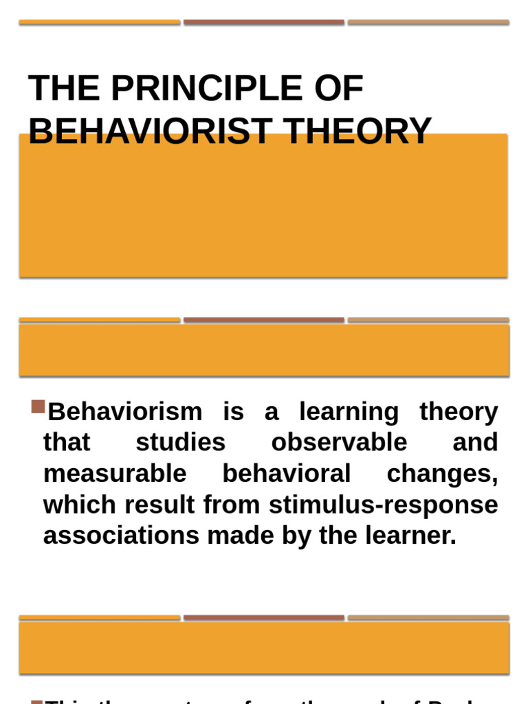 The Principle of Behaviorist Theory | PDF | Behaviorism | Language Acquisition