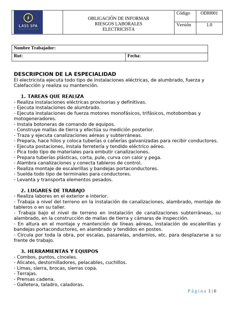 Obligación de Informar Riesgos Laborales - Lass | PDF | ruido