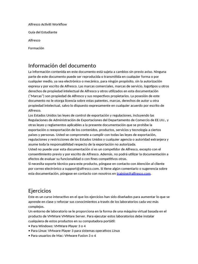 Alfresco Activiti Workflow Spanish | PDF | V Mware | Propiedad intelectual