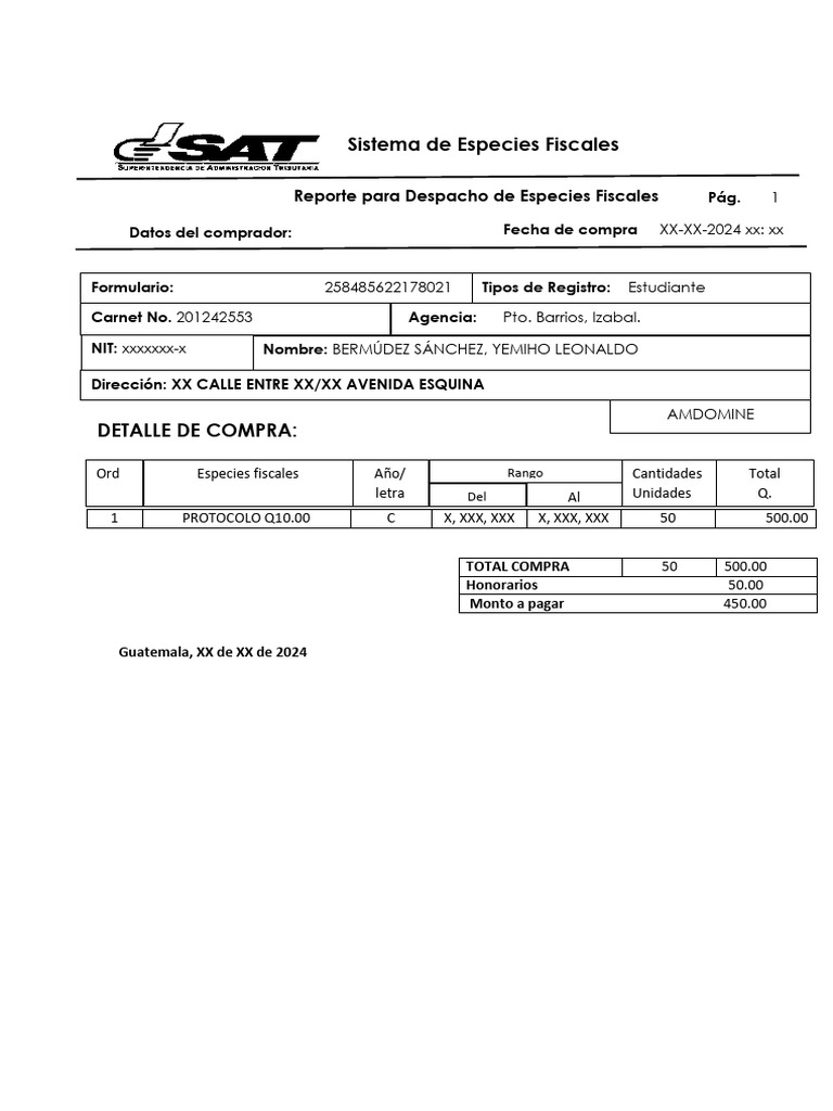 Comprobante Compra de Hojas de Papel Protocolo | PDF