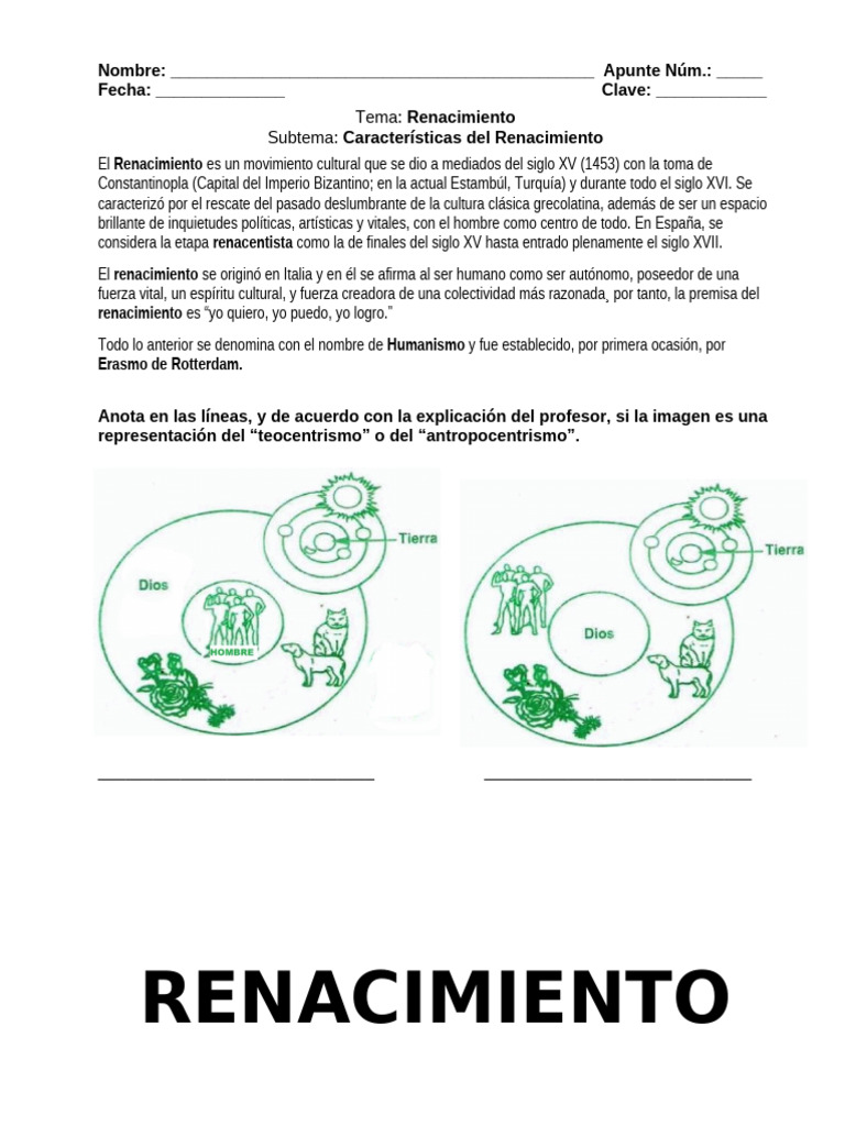 Características del Renacimiento | PDF | Renacimiento | Antropología ...