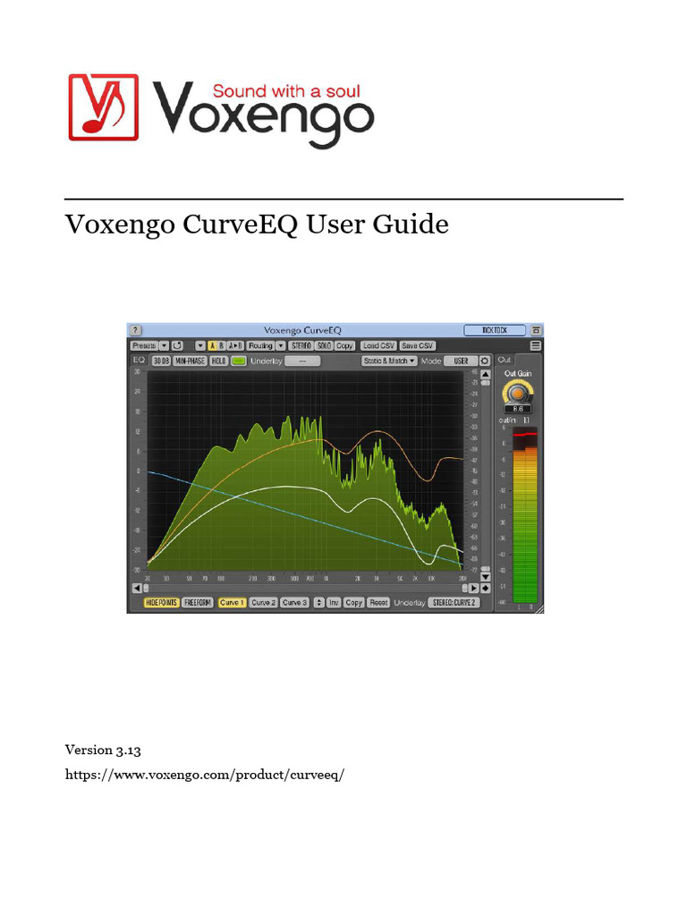 Voxengo CurveEQ User Guide en | PDF | Equalization (Audio) | Computing