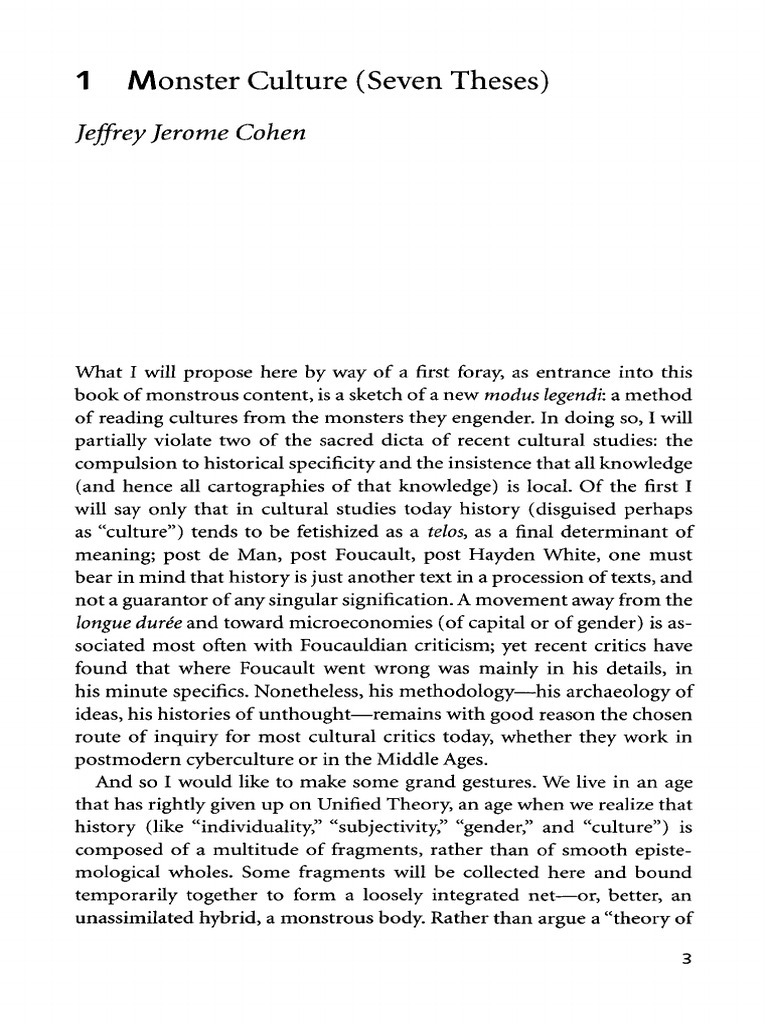 Monster Theory Reading Culture 18 40 | PDF | Dracula | Vampires