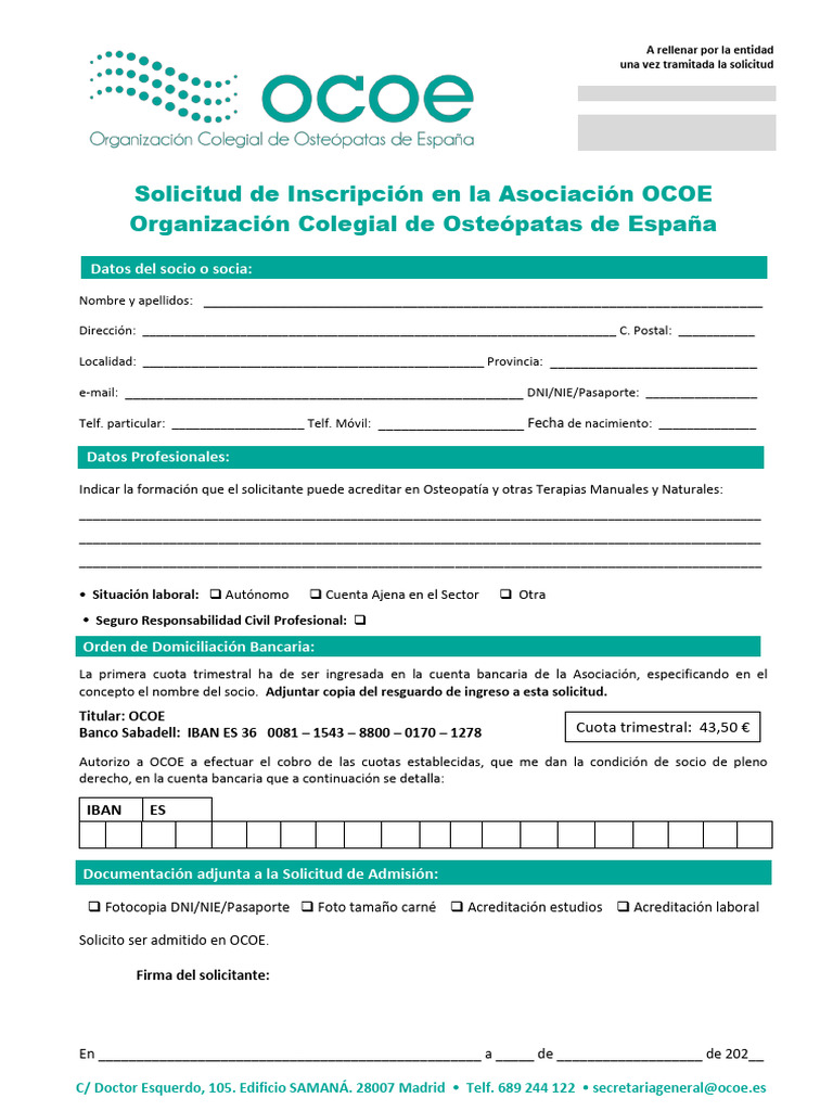 solicitud-inscripcion-ocoe | PDF | Documento de identidad