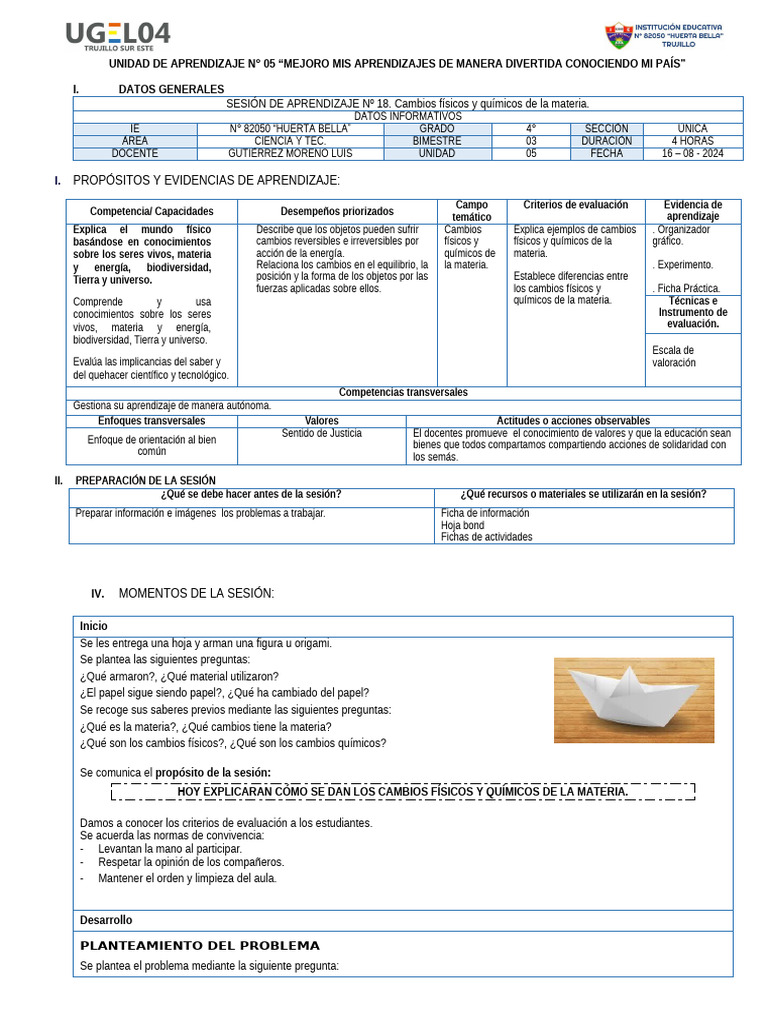 Cambios Físicos y Químicos de La Materia. | PDF | Solvente | Sustancias ...