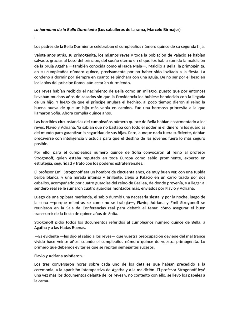 Los Caballeros de La Rama-1 | PDF | Bella Durmiente