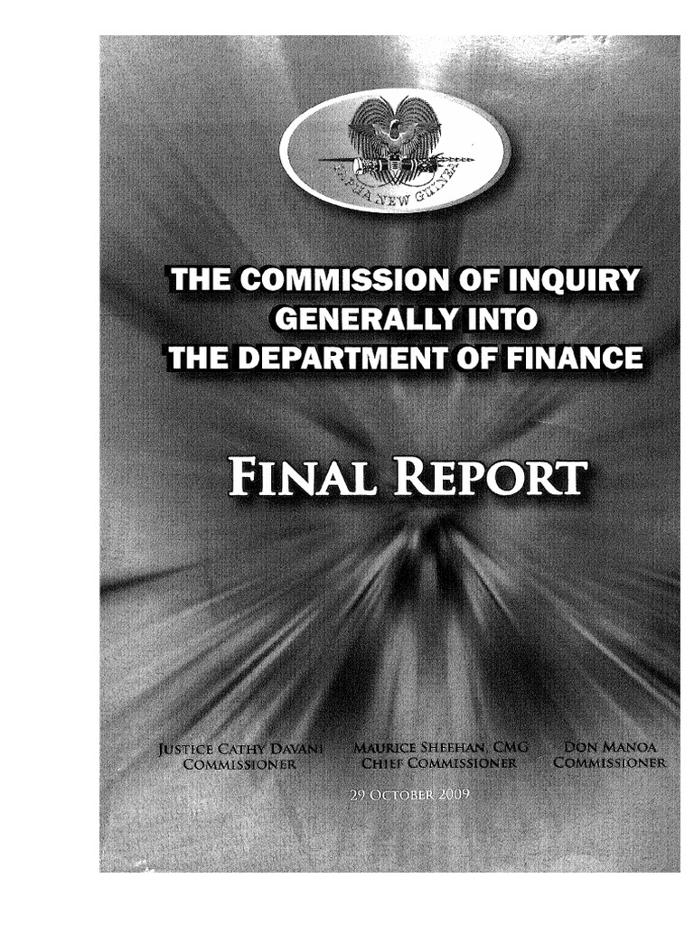 Department of Finance Commission of Inquiry Final Report | PDF ...