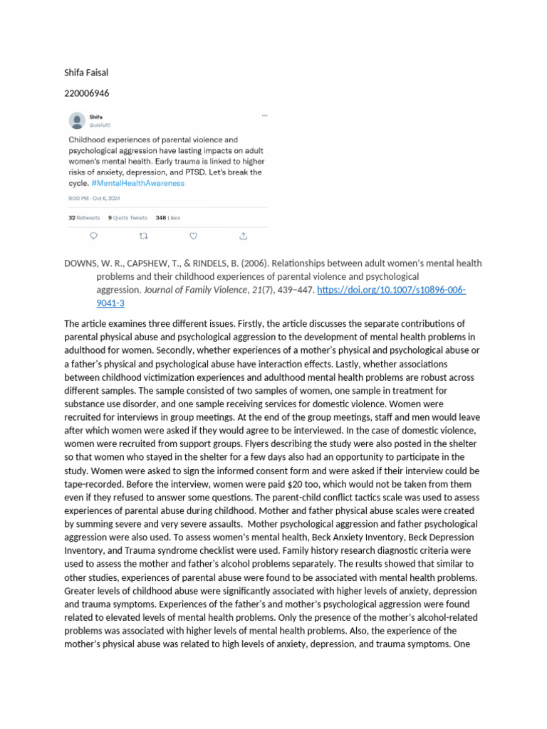 Twitter Assignment | PDF | Mental Disorder | Substance Abuse