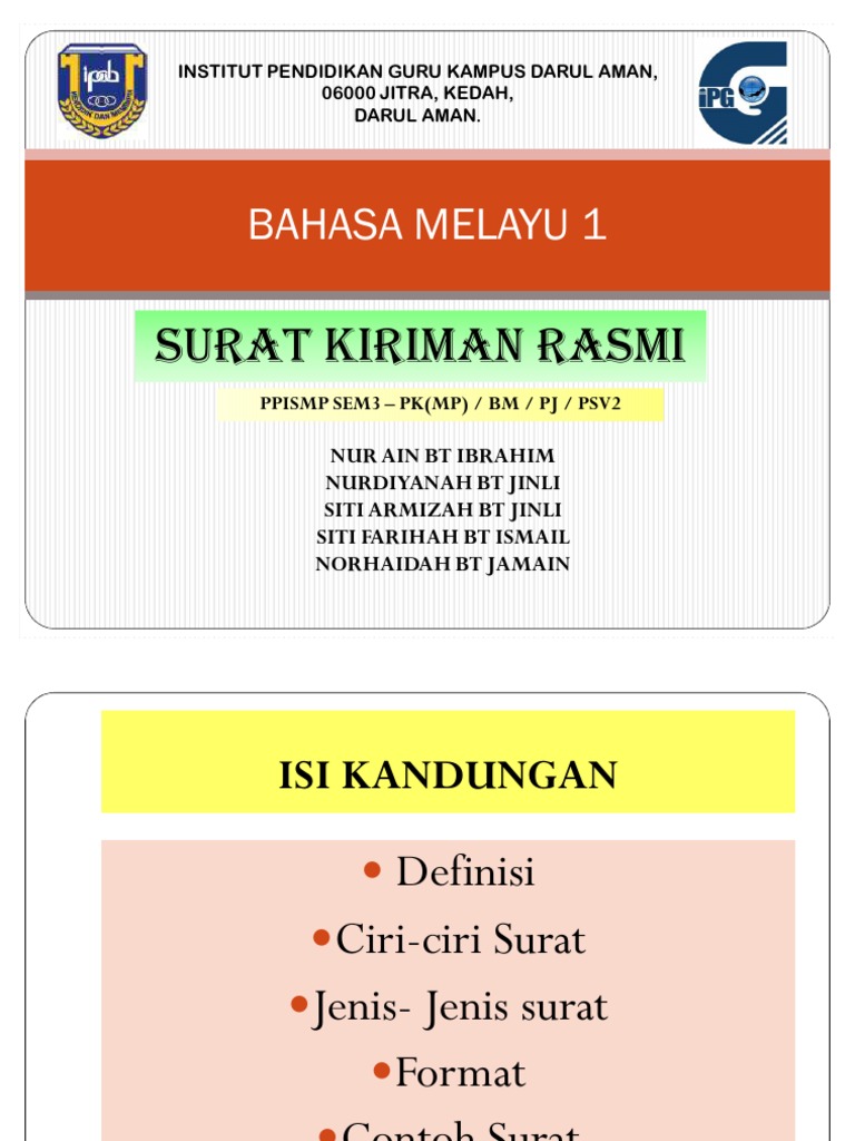 Surat Rasmi | PDF