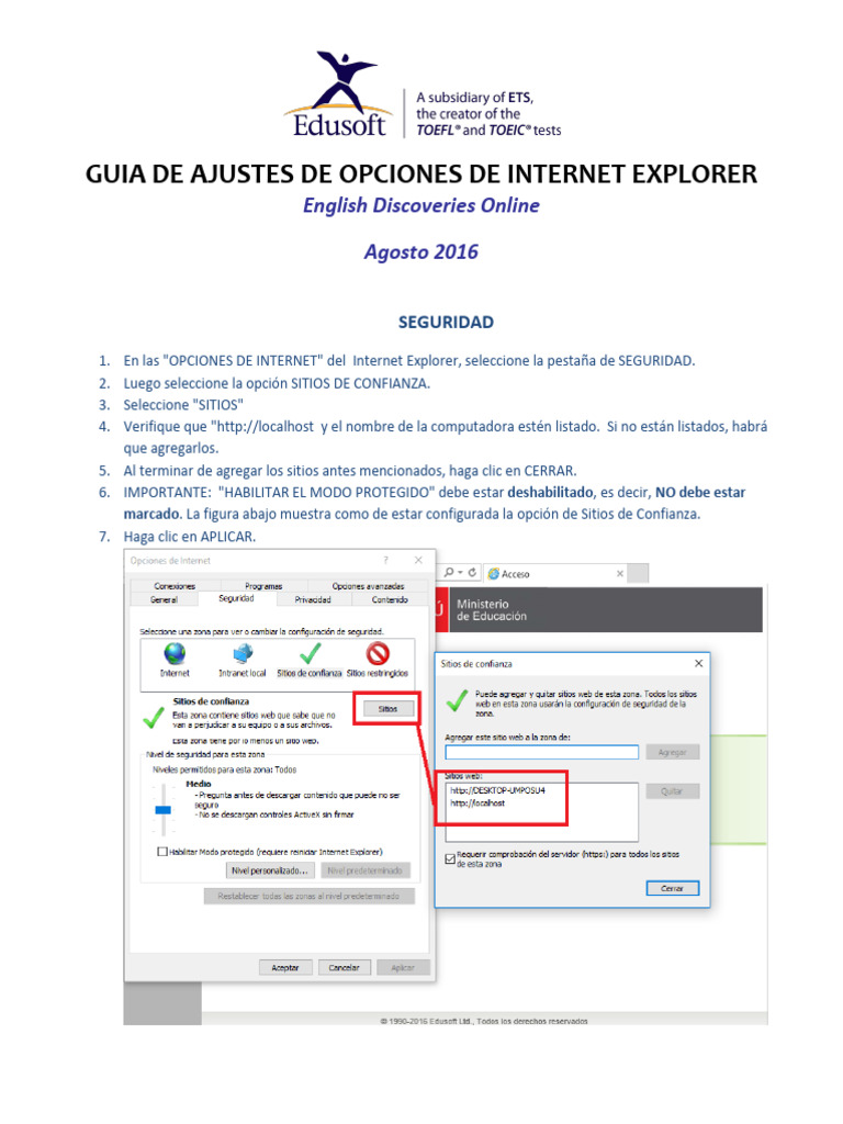 02 EDO Guía de Configuración Internet Explorer | PDF