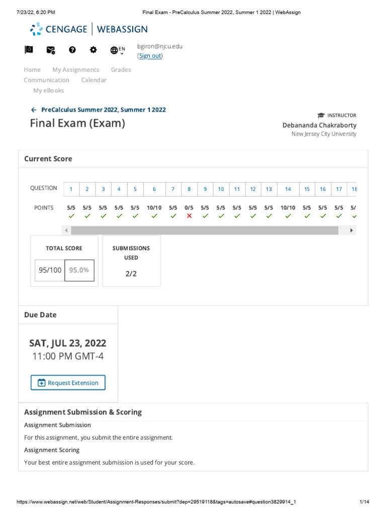 PreCalculus Final Exam Results 2022 | PDF | Trigonometric Functions ...