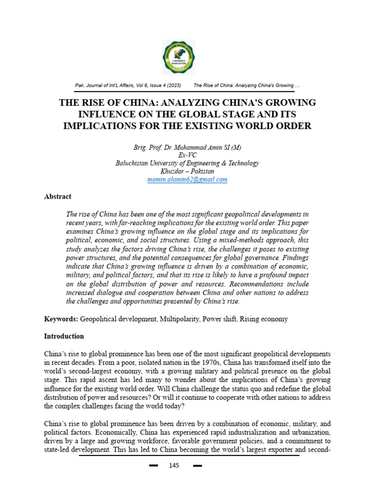 The Rise of China: Analyzing China'S Growing Influence On The Global ...
