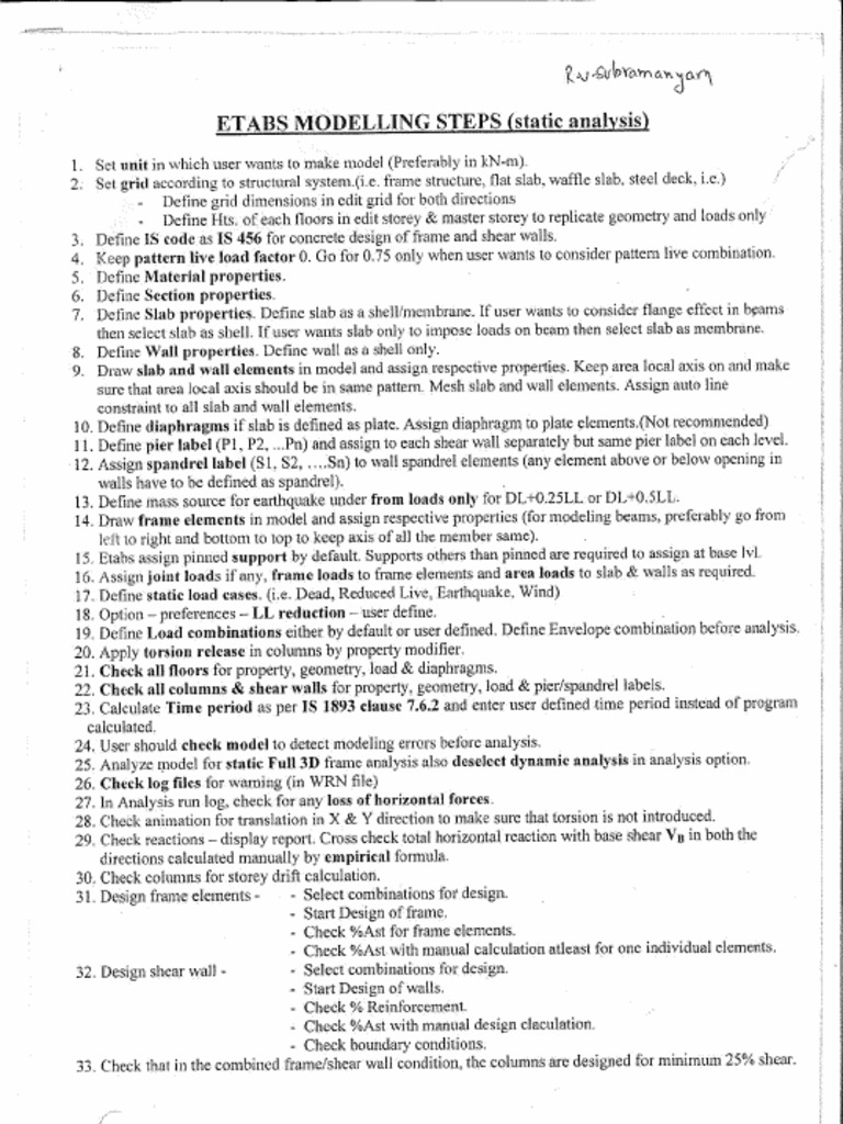 ETABS Modeling Rules | PDF