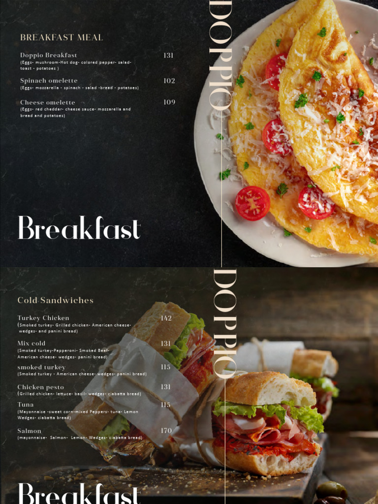 Doppio Menu | PDF | Pancake | Coffee