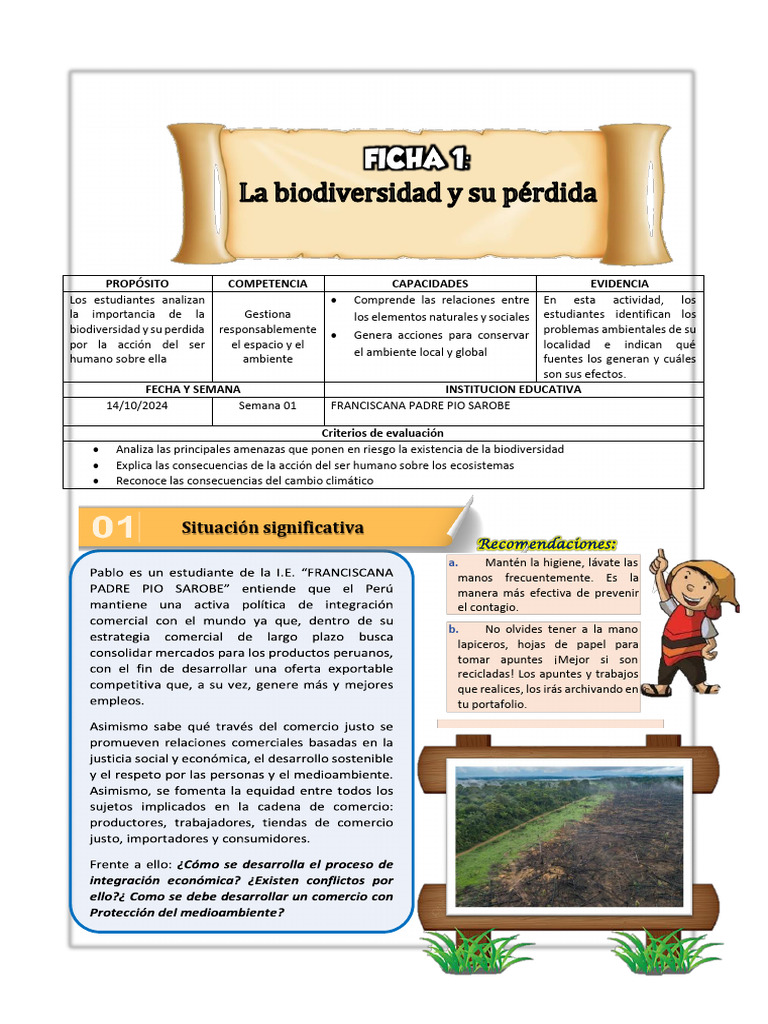 Ficha de Actividad CCSS 4°-Semana 1 | PDF | Gases de efecto invernadero | Biodiversidad