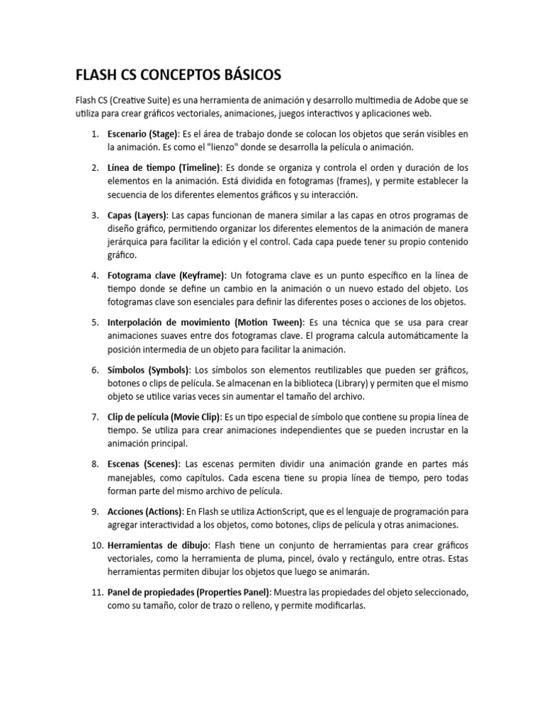 FLASH CS CONCEPTOS BÁSICOS | PDF | Animación | Informática