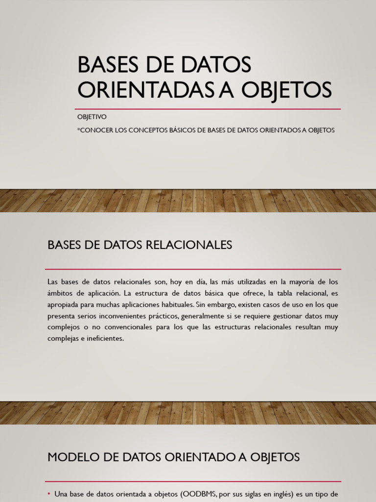 Bases de datos orientadas a objetos | PDF | Objeto (informática ...
