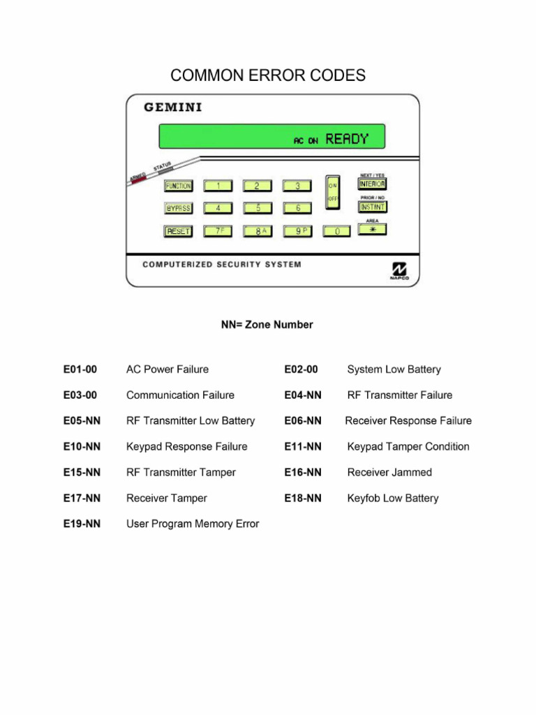Gemini Errorcodes | PDF