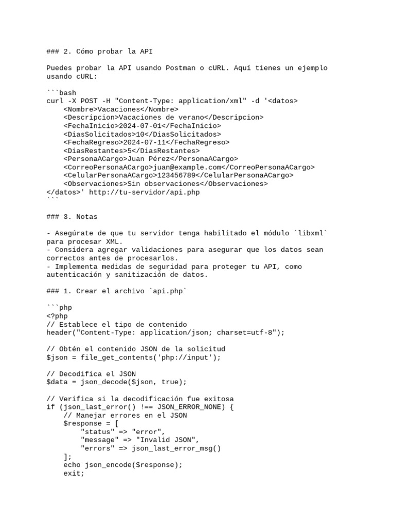 Pruebas Api PHP Json | PDF | Informática
