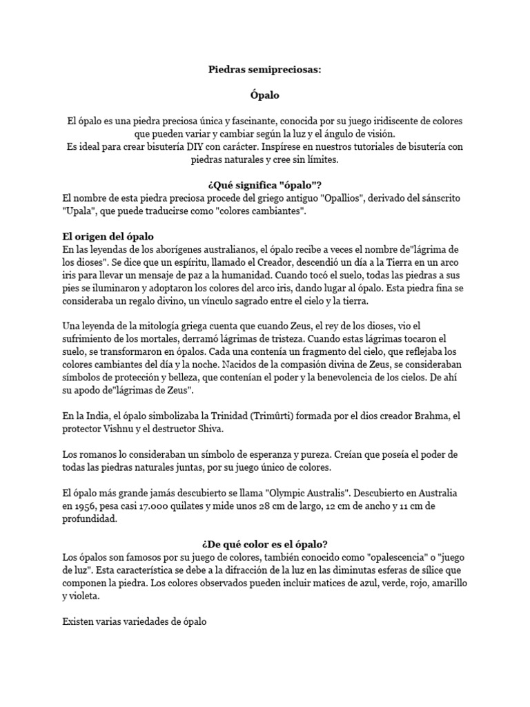Ópalo Arlequín: Belleza y Significado | PDF | Color