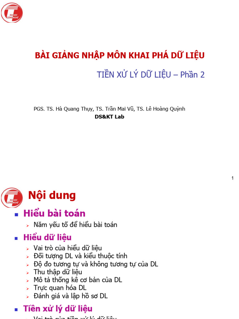 Tien Xu Ly Du Lieu P2 | PDF