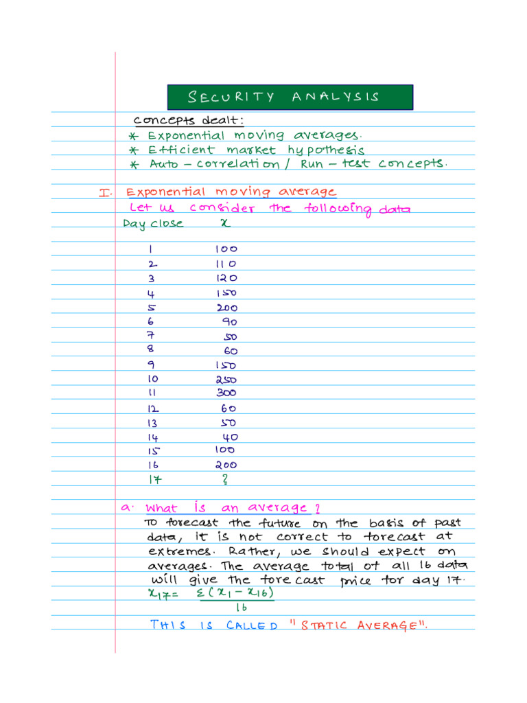 Security Analysis Hand Notes 2 | PDF | Forecasting | Technical Analysis