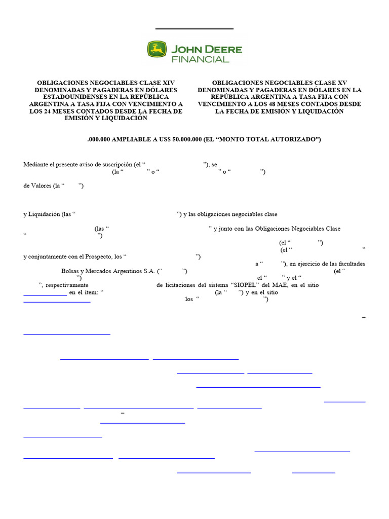 JDC - Clase XIV y XV EF - Aviso de SuscripciÃ N - Final. | PDF | Arbitraje | Interés