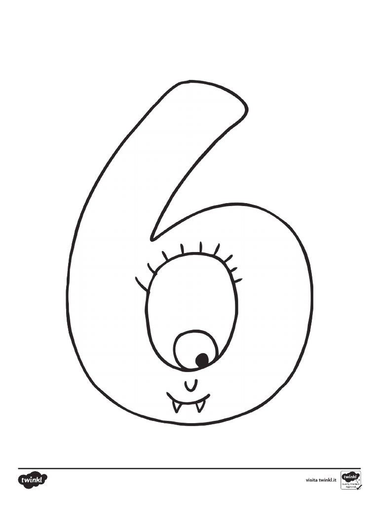 It N 1722955897 Poster Del Numero 6 Da Colorare - Ver - 1 | PDF