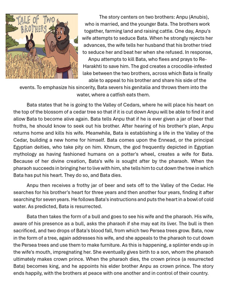 TALE-OF-TWO-BROTHERS | PDF | Egyptian Mythology | Folklore